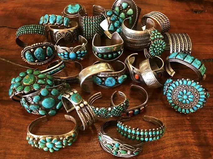 Turquoise dreams in silver settings. These bracelets aren't just jewelry; they're wearable pieces of the Southwest's vibrant cultural tapestry.