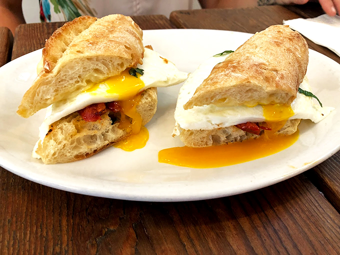 When eggs and bread have a perfect morning romance, this is what happens. Hello, breakfast sandwich of my dreams! Photo credit: Joleen Cope