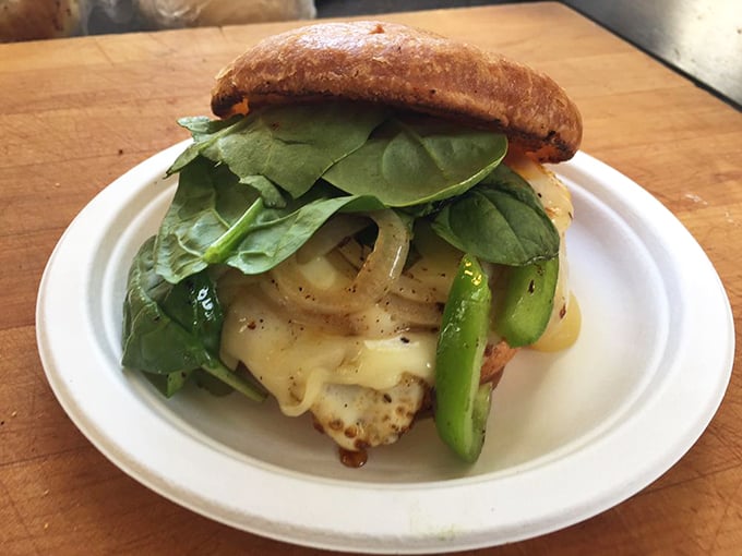 Green machine on the scene! This veggie-packed sandwich is so fresh, it might just start photosynthesizing on your plate.