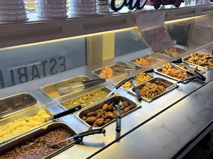 Home-style comfort spreads out before you like Sunday dinner at grandma's house&mdash;if grandma cooked for an army.