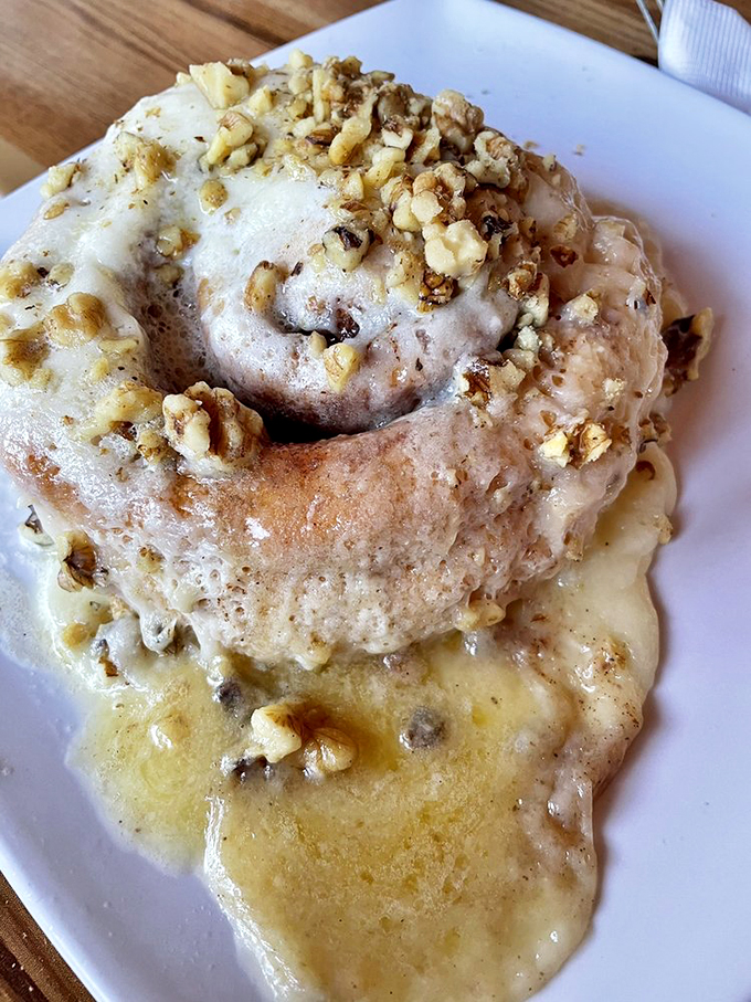 Nutty, buttery, and oh-so-indulgent. This cinnamon roll is what would happen if a pecan pie and a cloud had a delicious baby.