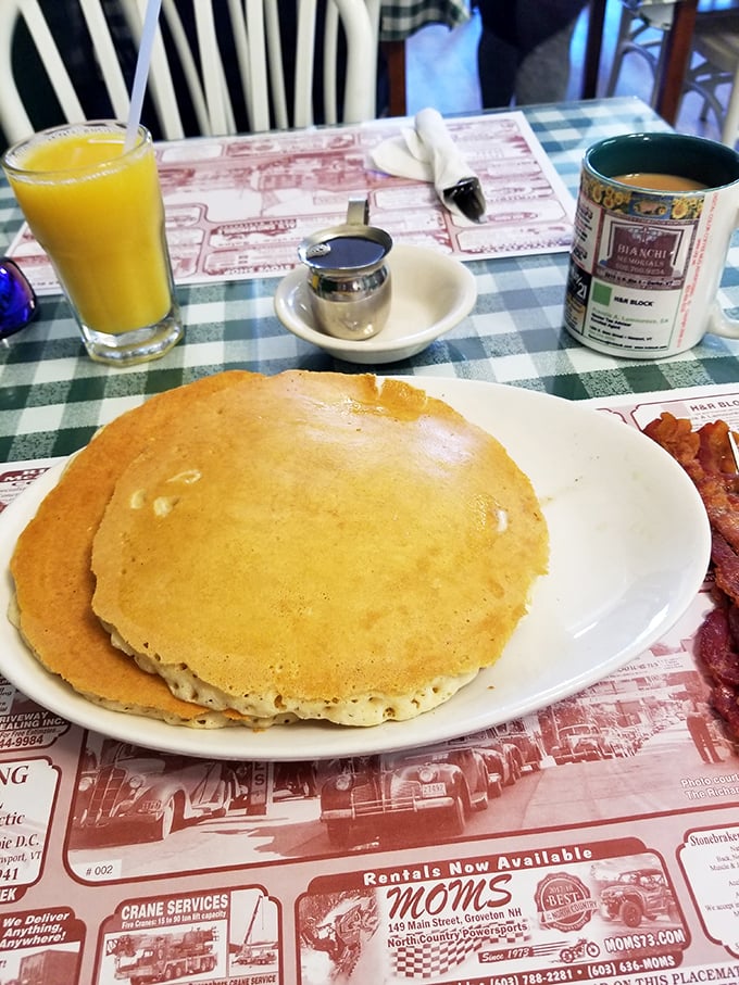 Golden pancakes that could make the sun jealous. Drizzle some syrup and watch your worries melt away faster than the butter.