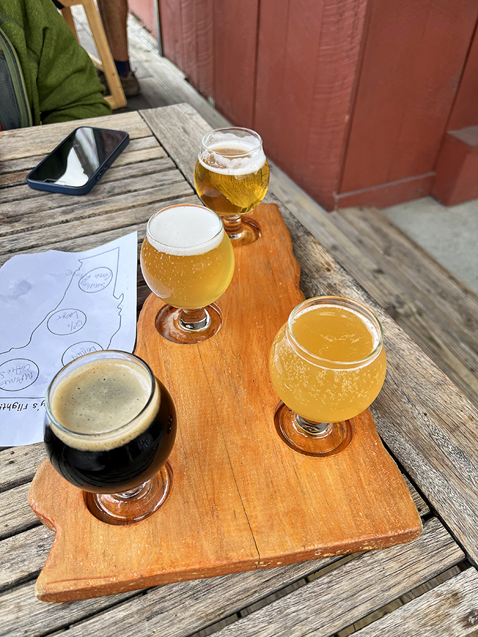 A flight of fancy! These golden brews are like sunshine in a glass, each promising its own flavor adventure.