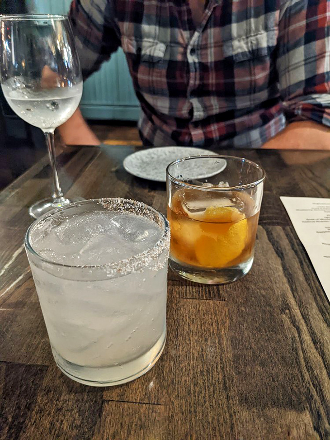 When cocktails wear salt rims and golden hues, you know you're in for something special. The wine glass is just there for moral support.