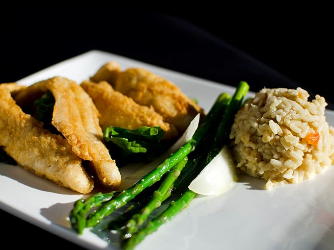 The star of the show: Lake Michigan perch, so crispy it could audition for a potato chip commercial.