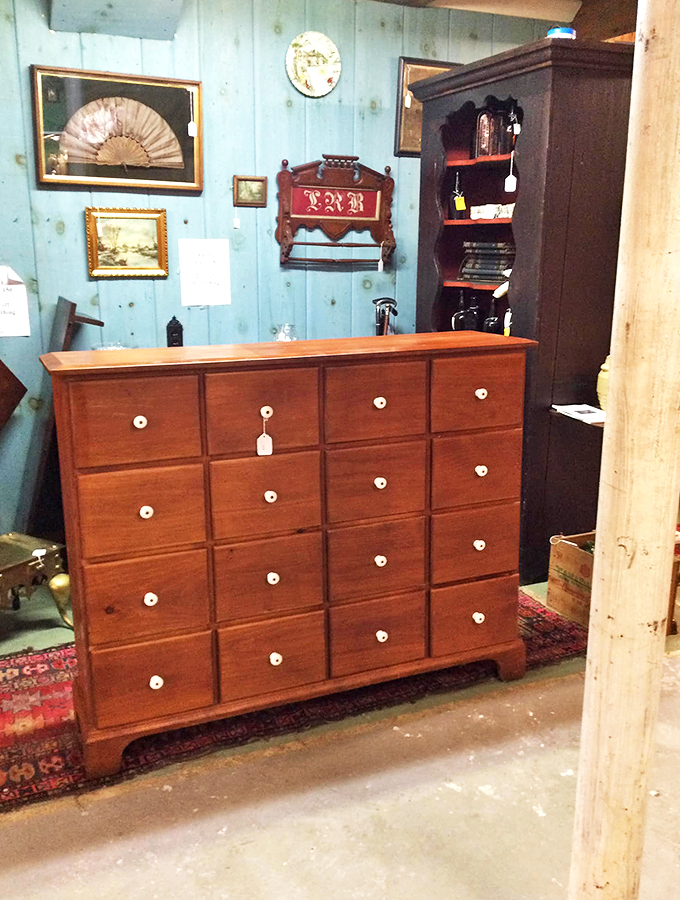 This handcrafted dresser has probably held more secrets than a small-town librarian. Those porcelain knobs have opened countless drawers.