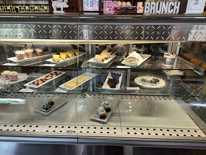 A dessert case that would make Marie Antoinette proud, showcasing everything from delicate pastries to decadent cakes. Let them eat cake indeed!