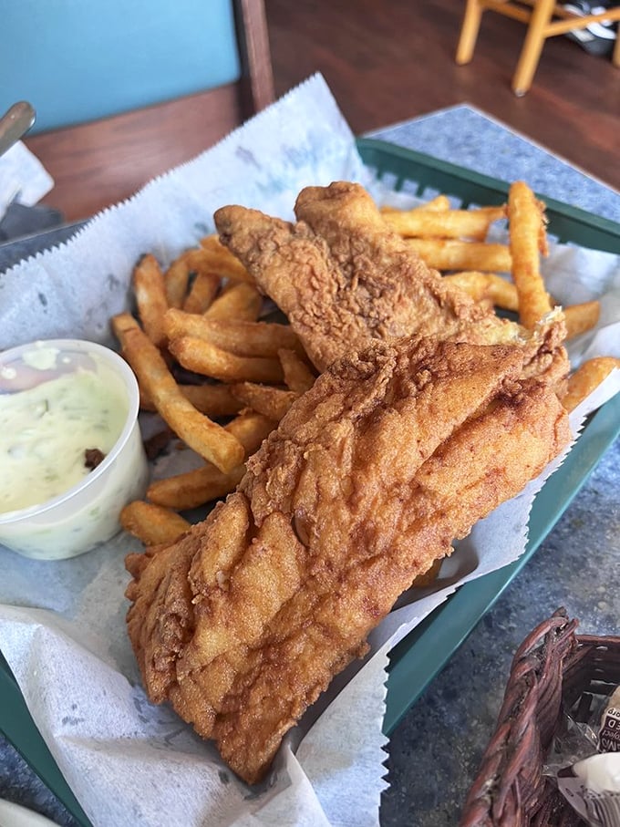The catch of the day, and possibly your heart! This haddock dinner is like a warm hug from the sea, served with a side of pure joy.