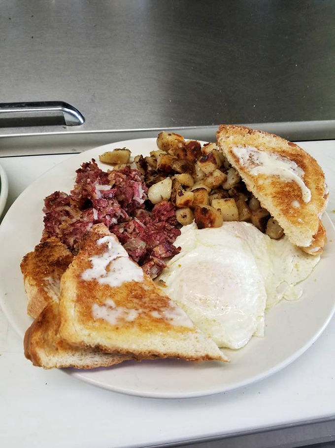 Home fries that could make a potato proud, topped with enough fixings to make you forget about your diet. It's a breakfast rebellion on a plate!