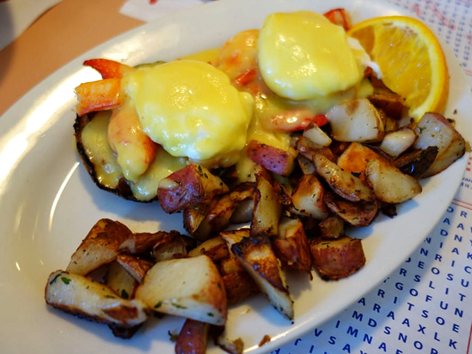 Breakfast of champions? More like breakfast of food-loving superheroes! This plate is a testament to the power of potatoes and eggs.