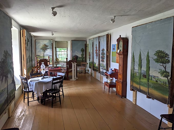 Step into a room where time stands still - complete with period furnishings and landscape murals that put wallpaper to shame.