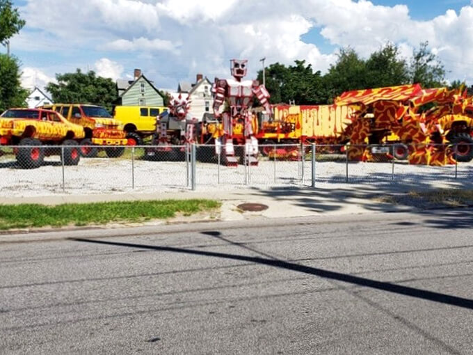 "Welcome to the neighborhood watch &ndash; Transformers edition." This motley crew of metal marvels stands guard, ready to protect and serve... and possibly terrify the mailman.