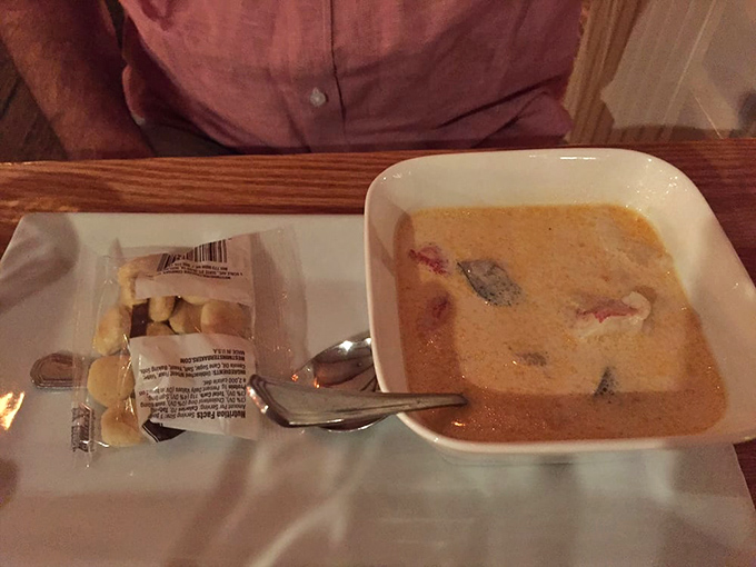 Another angle of that heavenly lobster corn chowder &ndash; because some things are worth a double take.