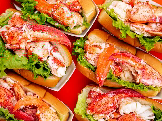 These aren't just lobster rolls - they're edible works of art, with chunks of sweet meat practically spilling over buttery perfection.