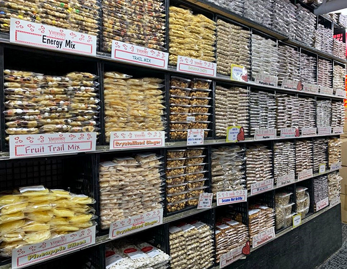 A wall of snacking possibilities that puts your average trail mix to shame. Nature's candy meets gourmet goodness.