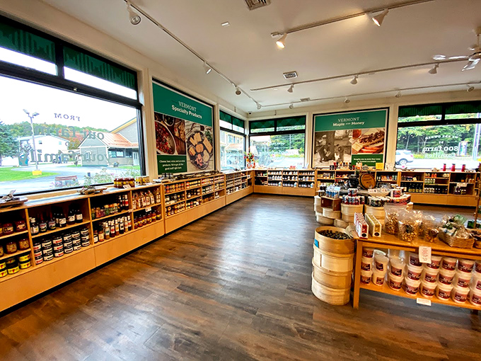 Vermont's finest products line the shelves like soldiers of flavor, ready to march straight into your shopping basket.