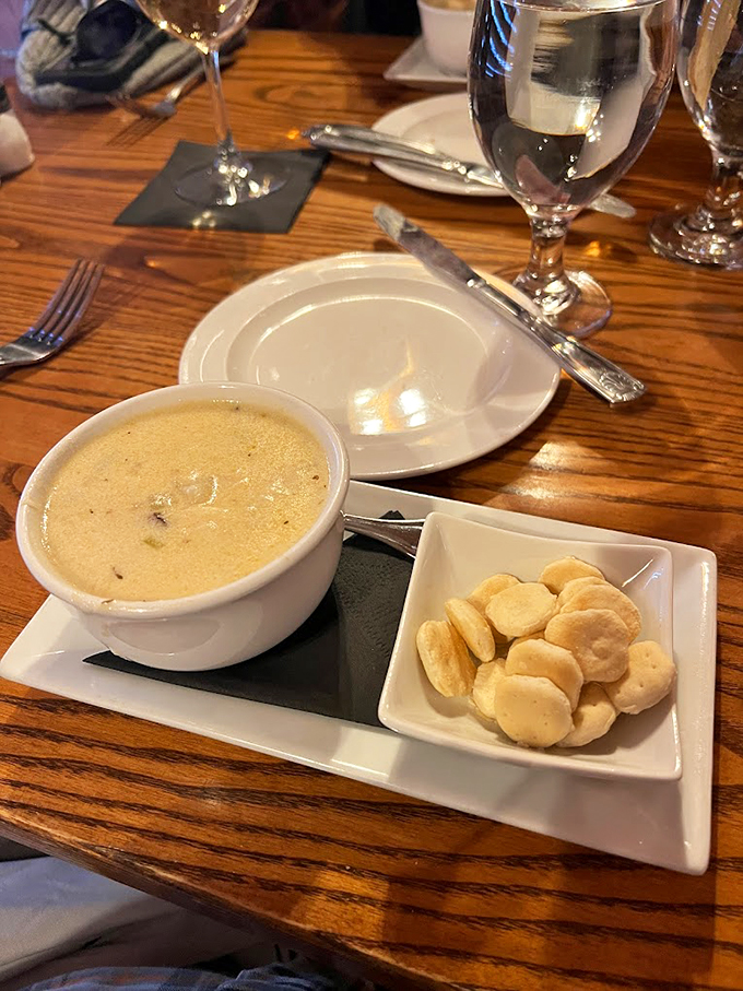 Like a warm hug from the Atlantic itself, this chowder brings together Maine's finest seafood in perfect harmony.