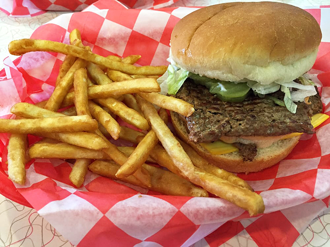The classic combo that never goes out of style. This burger and fries duo is ready for its close-up &ndash; and your taste buds.
