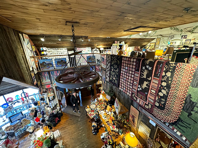 Talk about a bird's eye view of paradise! From up here, you can practically smell the maple syrup and hear the jingle of soon-to-be-emptied wallets.