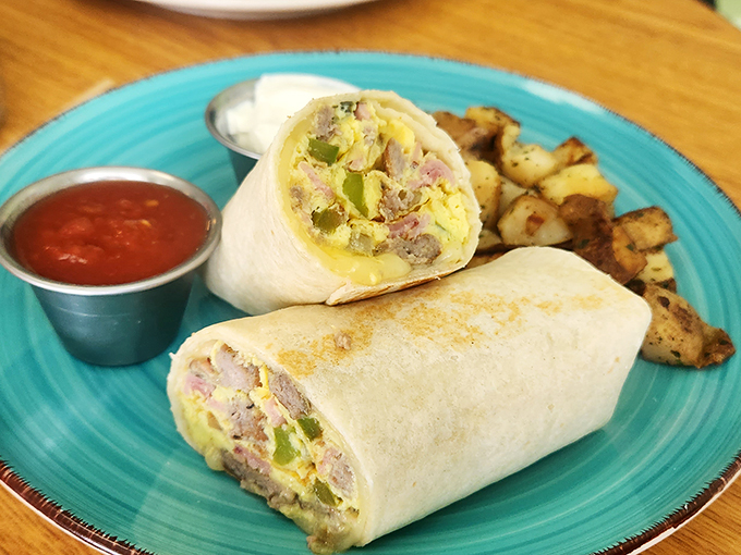 This breakfast burrito is what happens when Maine meets Mexico &ndash; a morning fiesta wrapped in warm tortilla happiness.