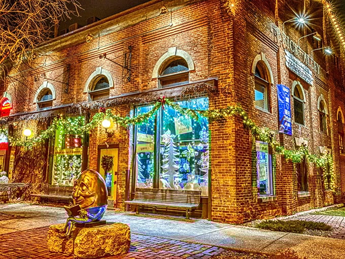 This brick beauty could give the Polar Express station a run for its money. All aboard the Stillwater Christmas express!