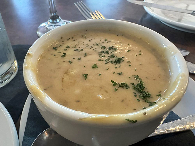 Soup's on! This creamy bisque looks so velvety, you might be tempted to wear it as a fall scarf. Photo credit: Jenette S.