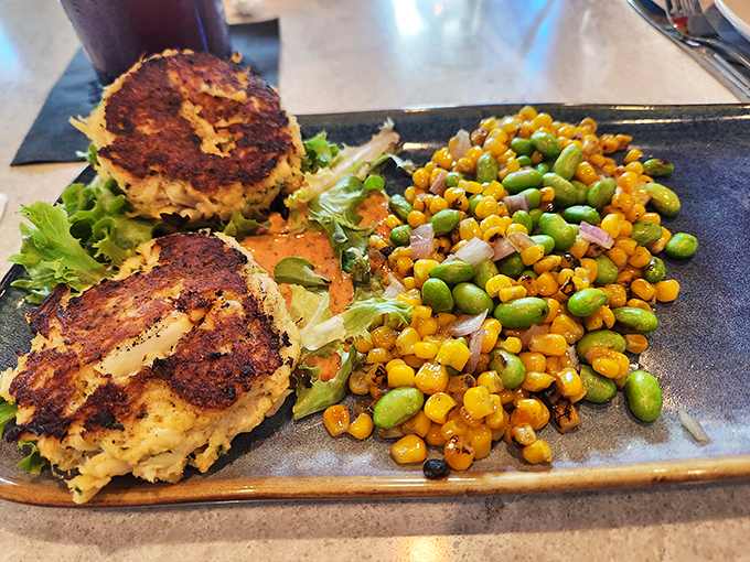 These crab cakes are so good, they might just convince you to trade in your land legs for a set of fins. Photo credit: Mona Gilliland