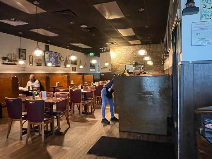 Ahoy, matey! This nautical nook feels like the galley of a ship captained by a seafood-loving pirate with great taste. Photo credit: SharonB2