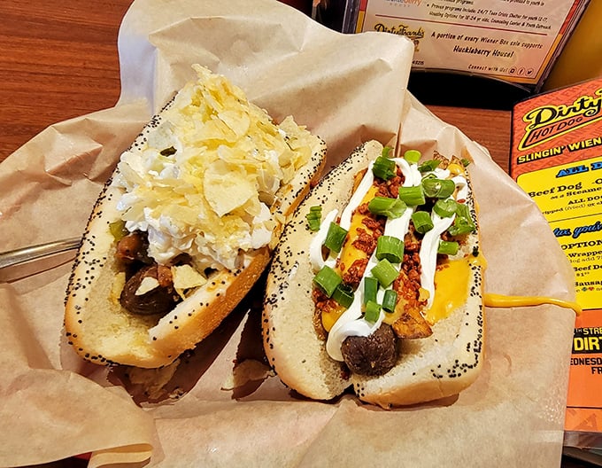 Double the dogs, double the fun! These hot dogs are like the dynamic duo of the comfort food world, ready to save your hunger.
