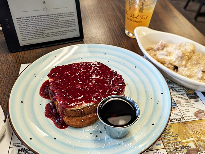 French toast so decadent, it should come with a warning label. Prepare for a maple-infused journey that will make your taste buds do a happy dance.