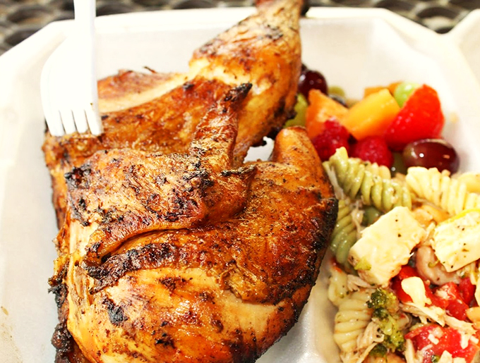 Golden-brown perfection that would make Colonel Sanders jealous. This chicken's so good, it might just cross the road to eat itself!