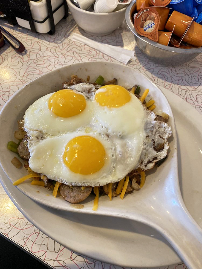 "Eggs-cellent" doesn't begin to cover it! This Italian skillet is like a Roman holiday for your mouth, no passport required.