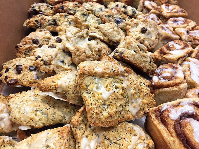 Pastry paradise! This tray of baked goods is like a Choose Your Own Adventure book, but every ending is delicious.