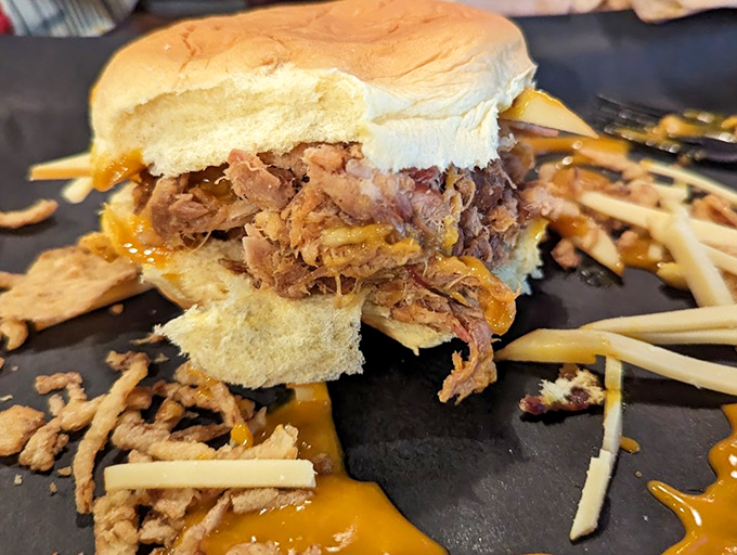 The star of the show: pulled pork so tender, it practically melts on your plate. Resistance is futile!