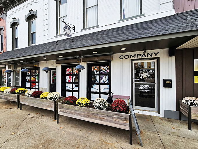 Flower power meets beer power. Tecumseh Brewing Company's storefront is as inviting as that first sip on a hot day.
