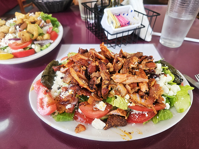 Who said salads were boring? This colorful plate is a flavor fiesta, topped with enough crispy bits to make even a carnivore swoon. Photo credit: Bert Holley