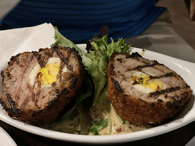 Scotch eggs: The breakfast of champions... if those champions were medieval knights with a taste for protein-packed spheres. Photo credit: Pauline W.