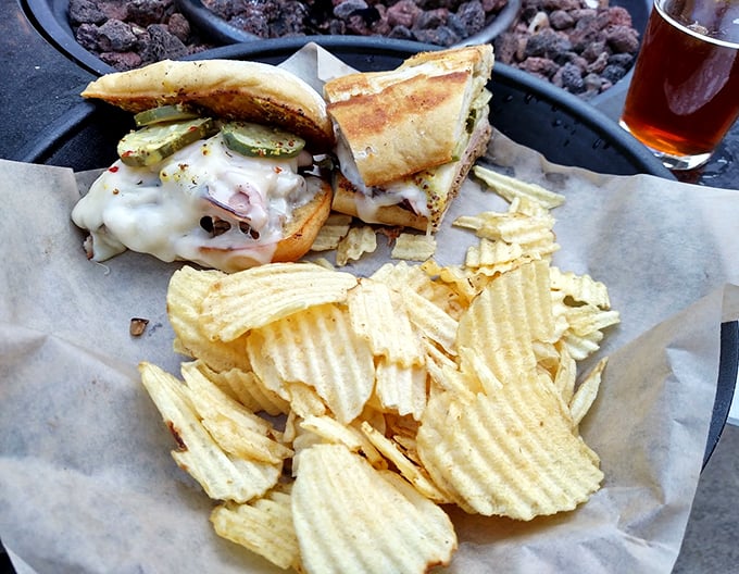 The sandwich that puts the "awe" in awesome. Paired with those golden tater tots, it's a match made in comfort food heaven.