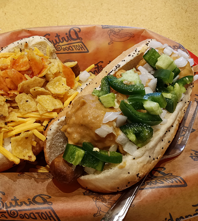 Green means go! This vegan hot dog is loaded with fresh veggies, proving that plant-based can be just as indulgent. Even carnivores might do a double-take.