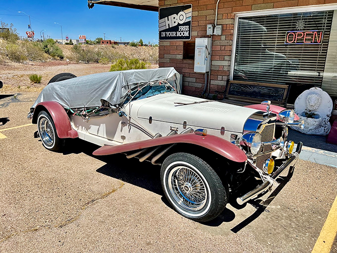 James Dean, eat your heart out! This vintage beauty isn't just parked - it's posing, ready for its close-up and your Instagram feed.
