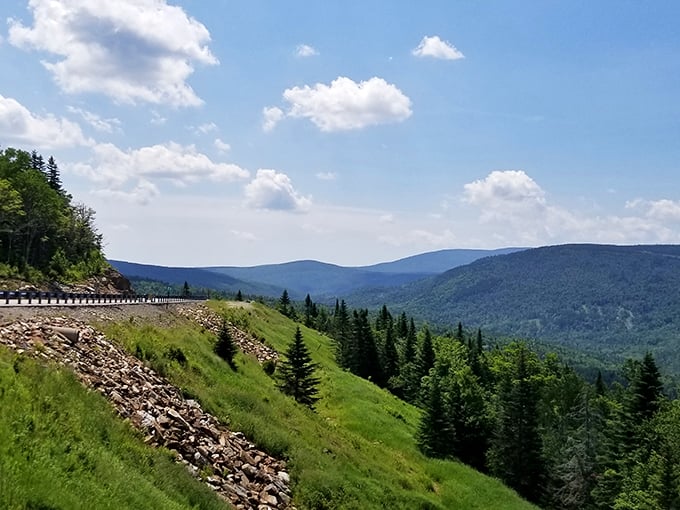Panorama perfection: Where the mountains play hide and seek with the clouds, and you're the lucky spectator.