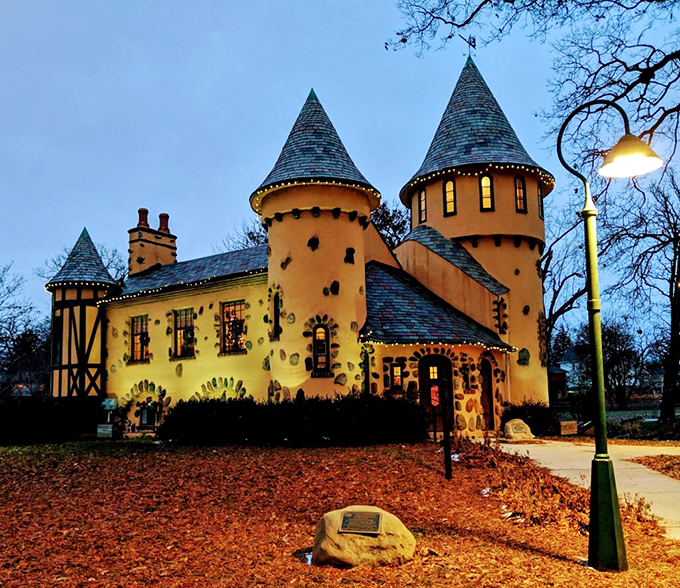 Curwood Castle: A storybook come to life! This sunny yellow castle proves that even tough-guy authors have a soft spot for fairy tales. Photo credit: Greater Lansing Area Moms