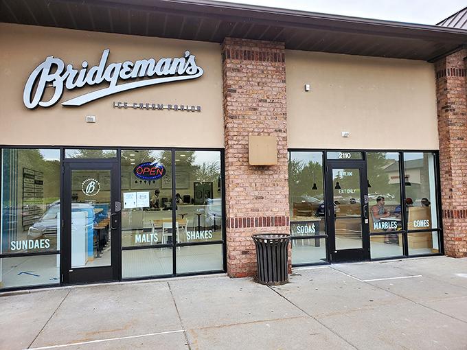 Bridgeman's: Minnesota's sweet spot since 1936. Red and white decor screams "classic," but the ice cream whispers, "One more scoop, please!" Photo credit: Bridgeman's Ice Cream Parlor