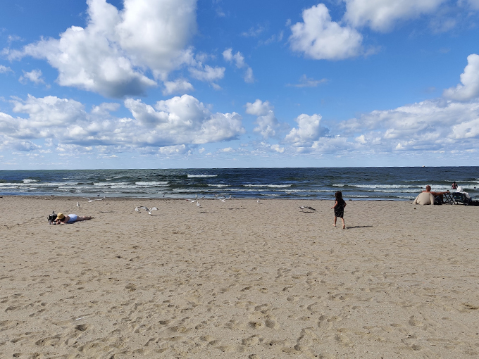 Urban oasis meets lakeside retreat. Cleveland's skyline plays backdrop to this sandy slice of summer heaven. Photo credit: gaurav srivastav
