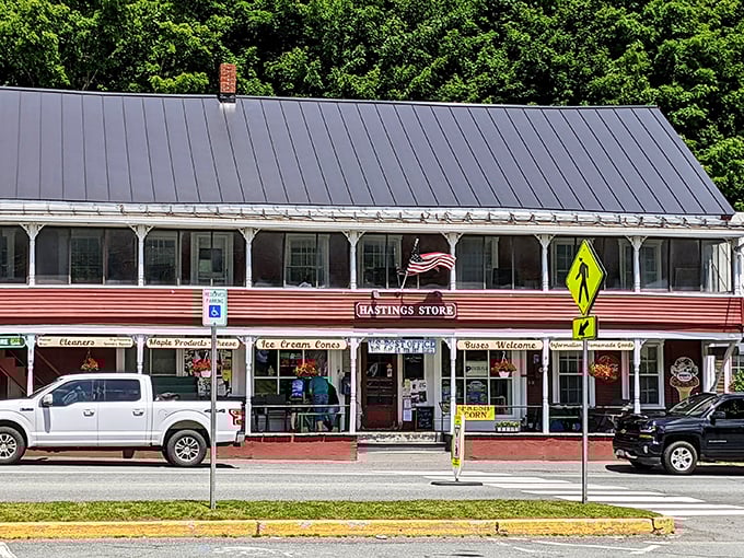 Hastings Store: A slice of Americana with a side of maple syrup. This red building is as inviting as grandma's kitchen on Thanksgiving.