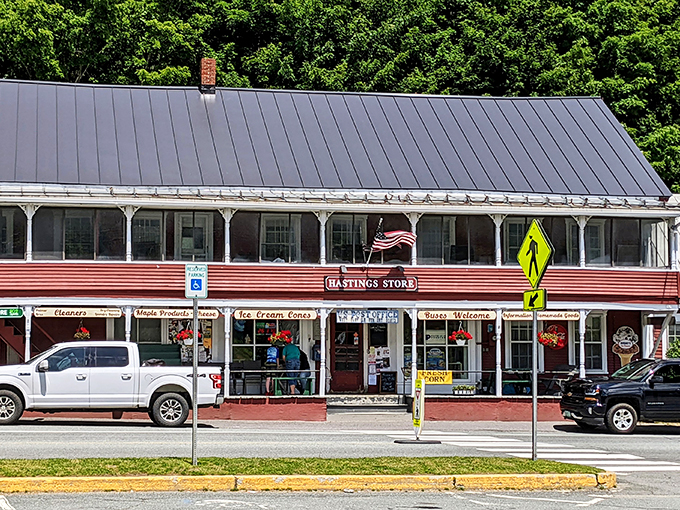 Hastings Store: A slice of Americana with a side of maple syrup. This red building is as inviting as grandma's kitchen on Thanksgiving.