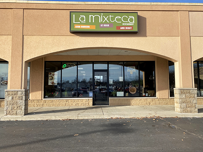 La Mixteca: Open morning, noon, and night&mdash;because taco cravings don't follow a schedule! Strip mall on the outside, flavor fiesta inside. Photo credit: angelcorado2