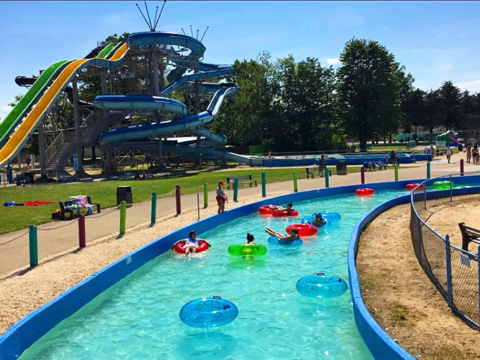 Splash mountain, eat your heart out! This water slide is taller than my stack of unread New Yorker magazines.