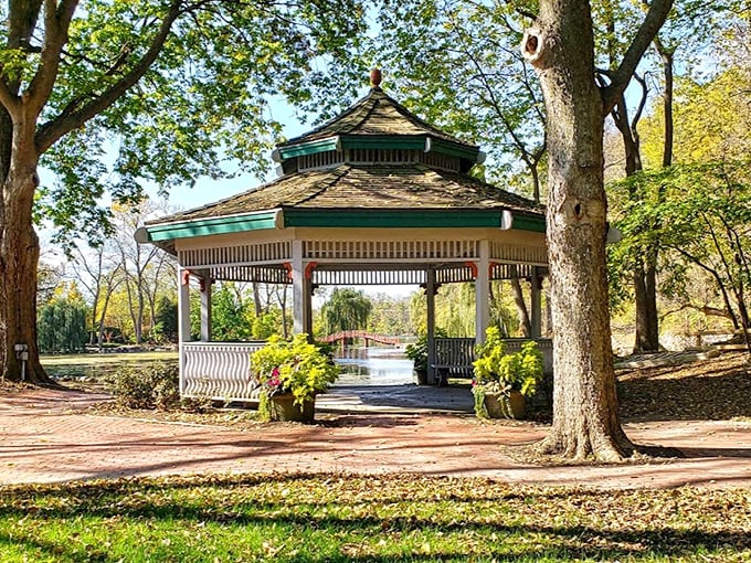Gazebo glam in full effect! This elegant structure is the garden's crown jewel, perfect for impromptu Shakespeare performances.