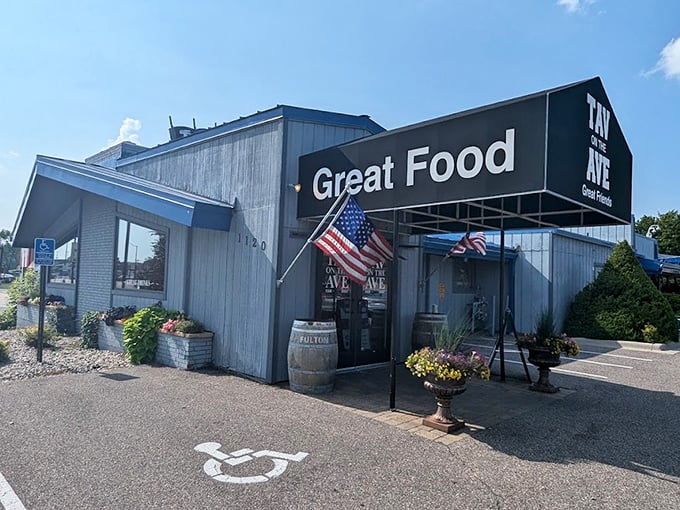 Blue-collar chic meets gourmet treats! Tav on the Ave's understated exterior hides a world of flavor within. Photo credit: Joel Bordewyk